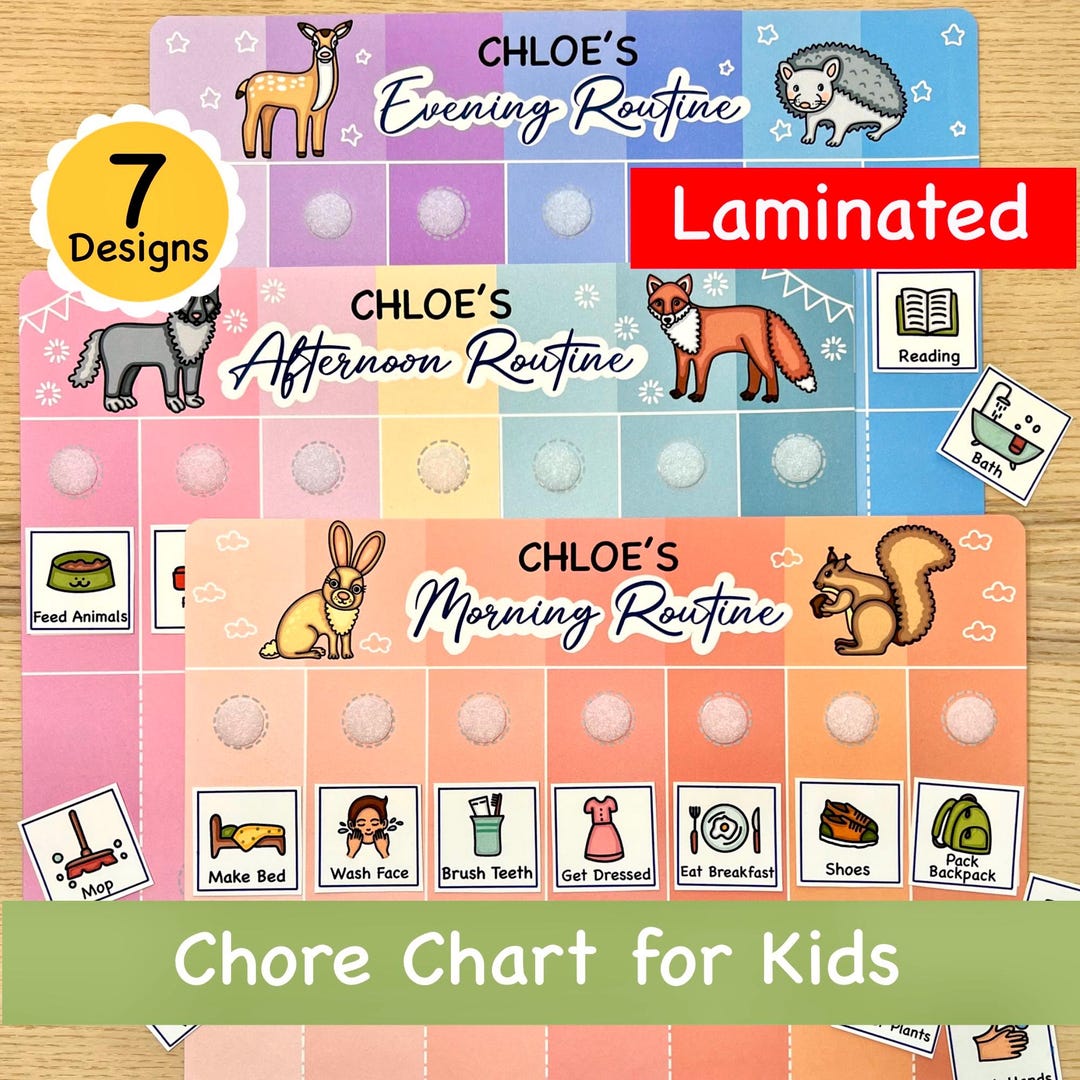 Morning, Afternoon & Evening Routine Chart, Planning Toddler Bedtime ...