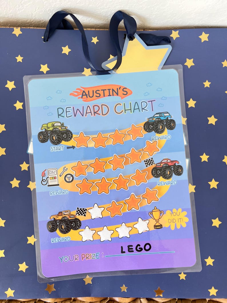Trucks Reward Chart for Kids: Printable Behavior Tracker (digital ...