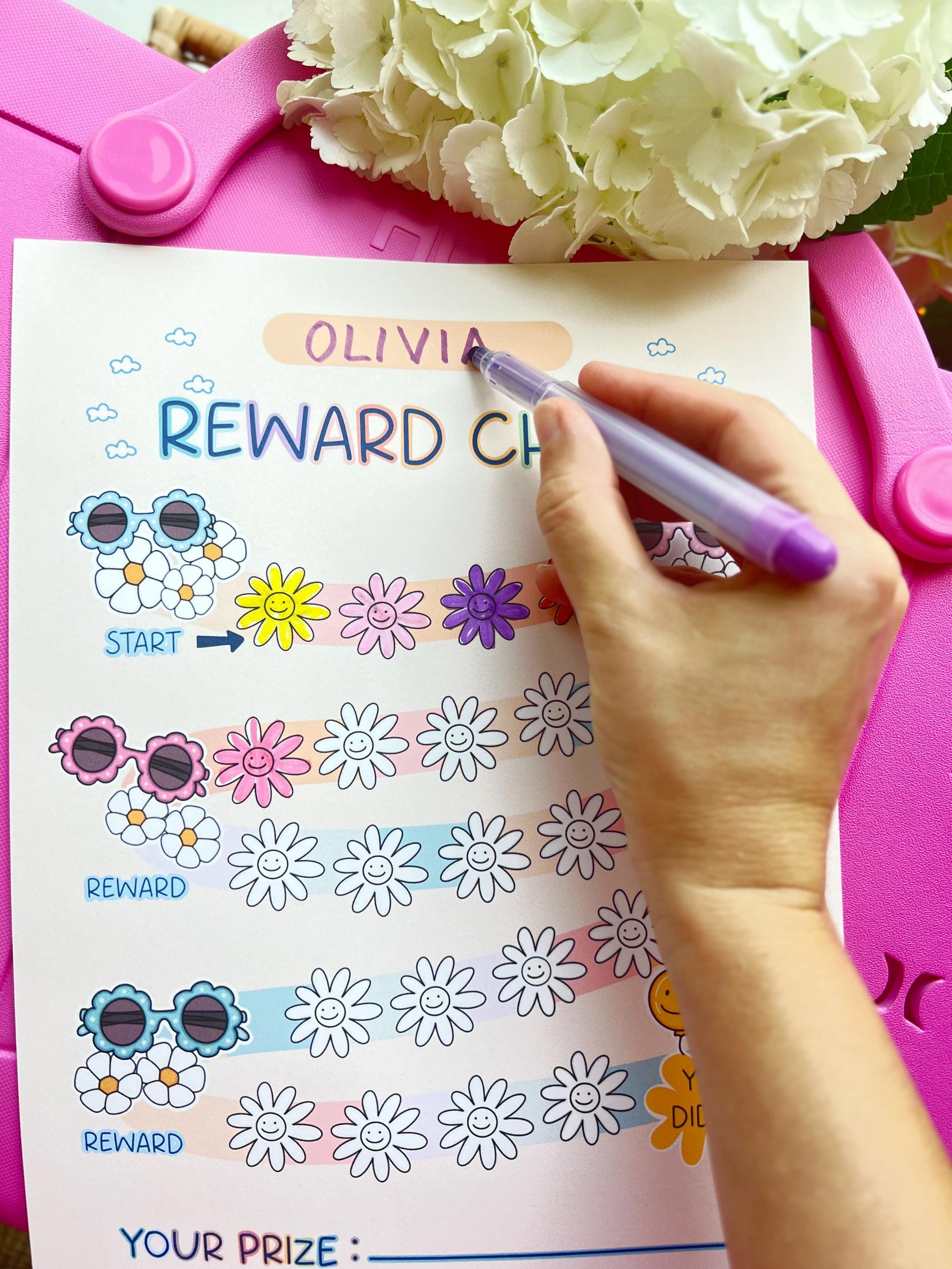 Groovy Boho Kids Reward Chart: Printable Goal Tracker (digital Download ...