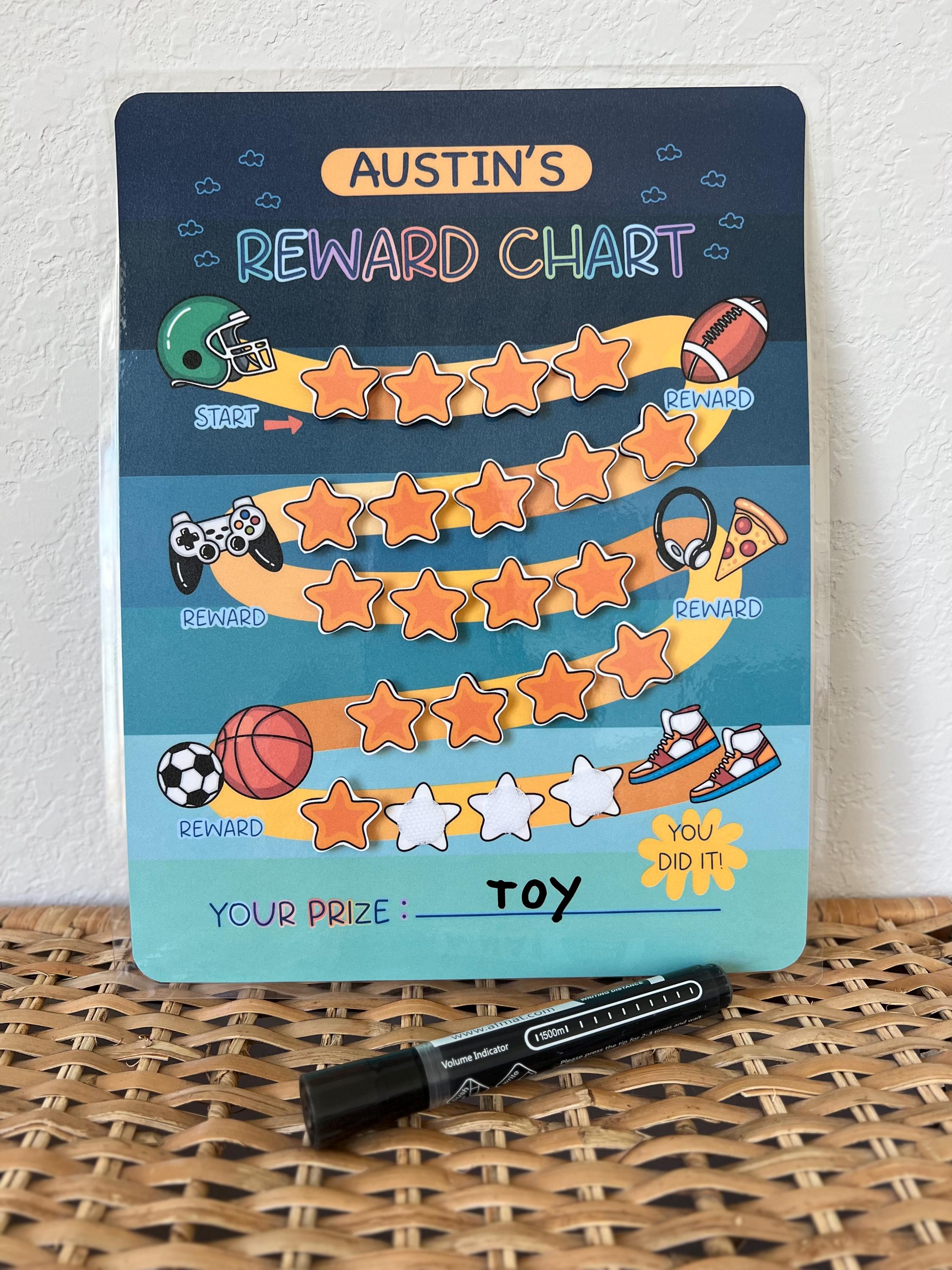 Printable Kids Reward Chart: Rainbow Theme, Goal Tracker (digital ...