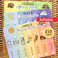 Toddler Routine Chart Morning Afternoon Evening Transport Chore Chart ...
