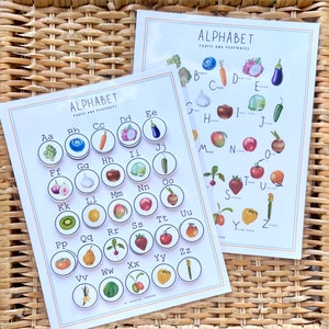 Printable Alphabet Game: Beginning Sounds, Fruits & Vegetables (digital ...