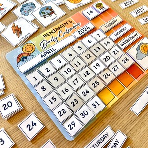 Daily Kids Calendar 2026, Homeschool Wall Calendar, Perpetual Calendar ...