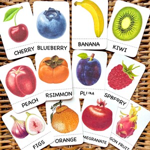 Fruits Toddler Busy Book Cards , Montessori Flashcards, Educational ...