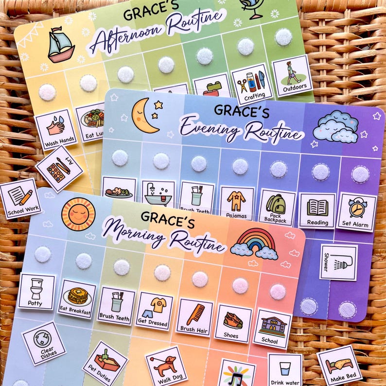 Montessori Kids Routine Chart: Visual Schedule, Chore Chart (8.5x11 ...
