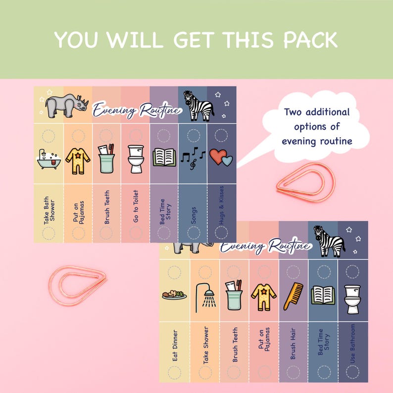 Editable Kids Routine Chart: Visual Schedule, Chore Chart (digital ...