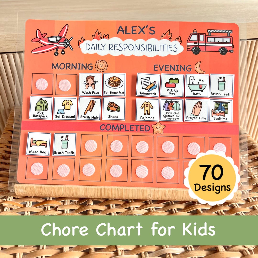 Daily Responsibilities Chore Chart for Kids. - Etsy