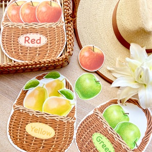 Apple Color Matching Game: Montessori Toddler Busy Book (printable) - Etsy