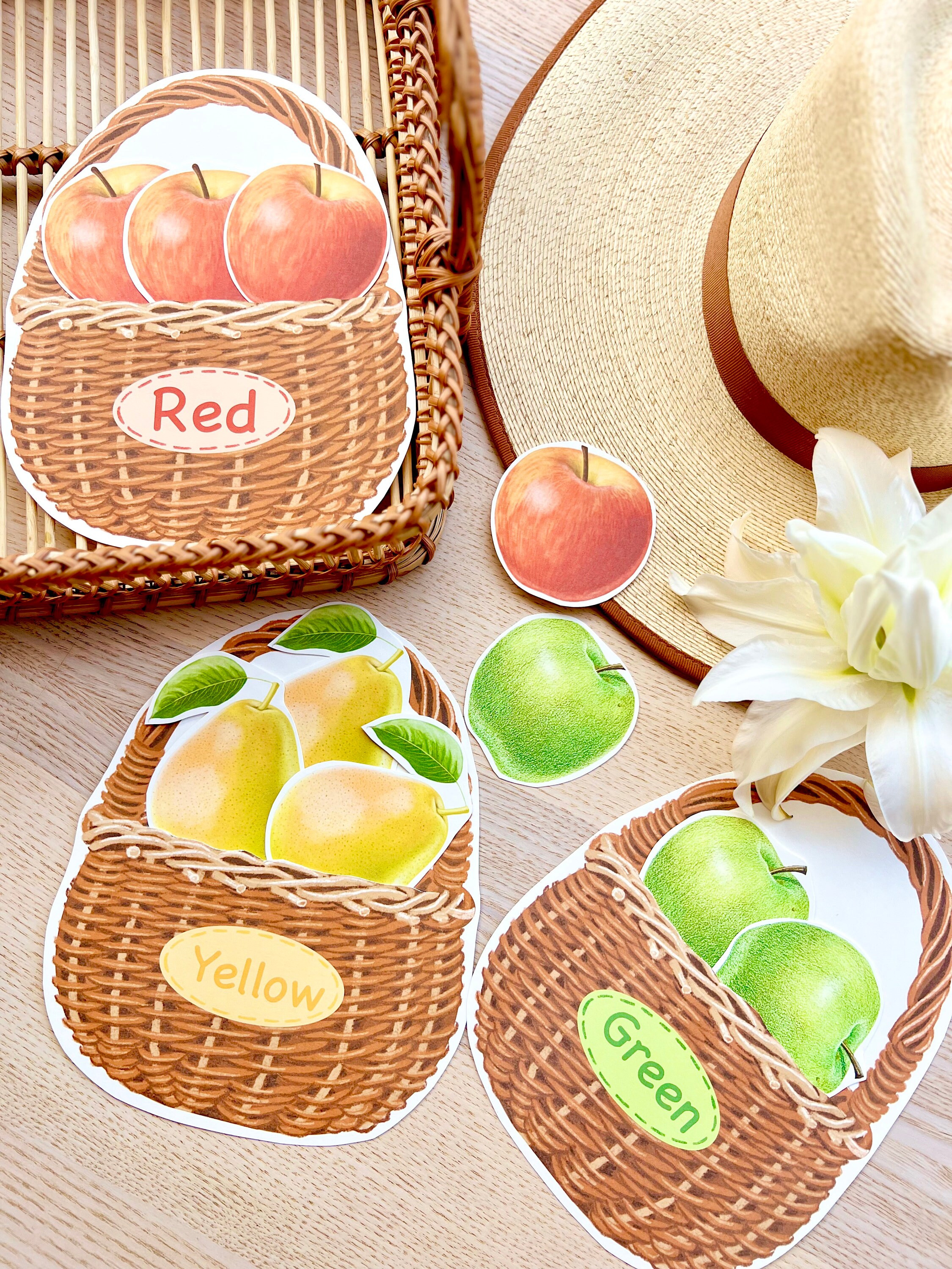 Apple Color Matching Game: Montessori Toddler Activity (digital ...