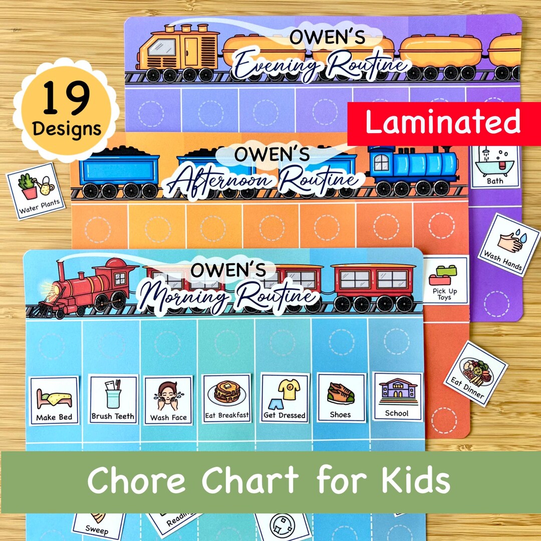 Laminated Kids Routine Chart: Morning, Afternoon, Evening Visual ...