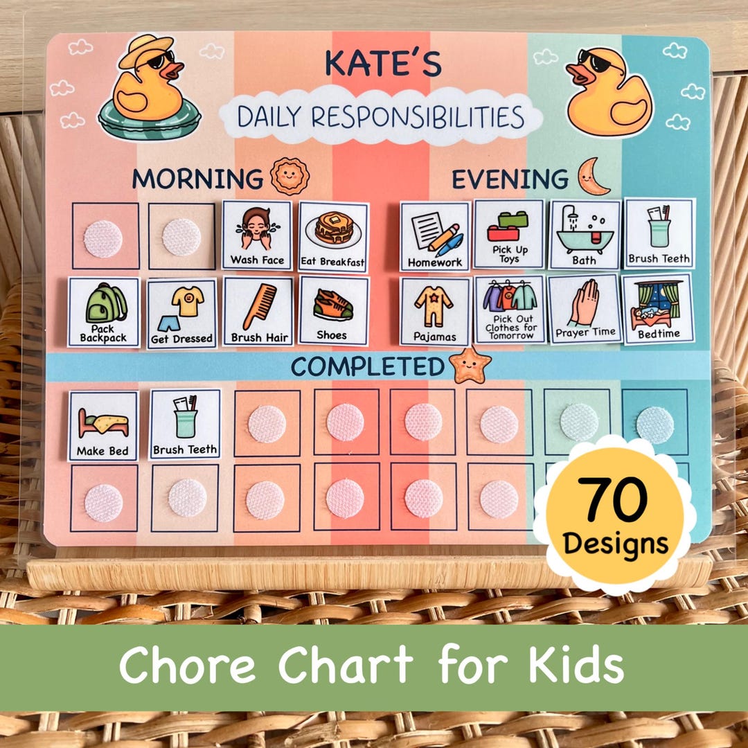Daily Responsibilities Chore Chart for Kids. - Etsy
