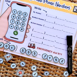 Life Skills for Kids Printable Bundle, Learn to Tell Time, Phone Number ...