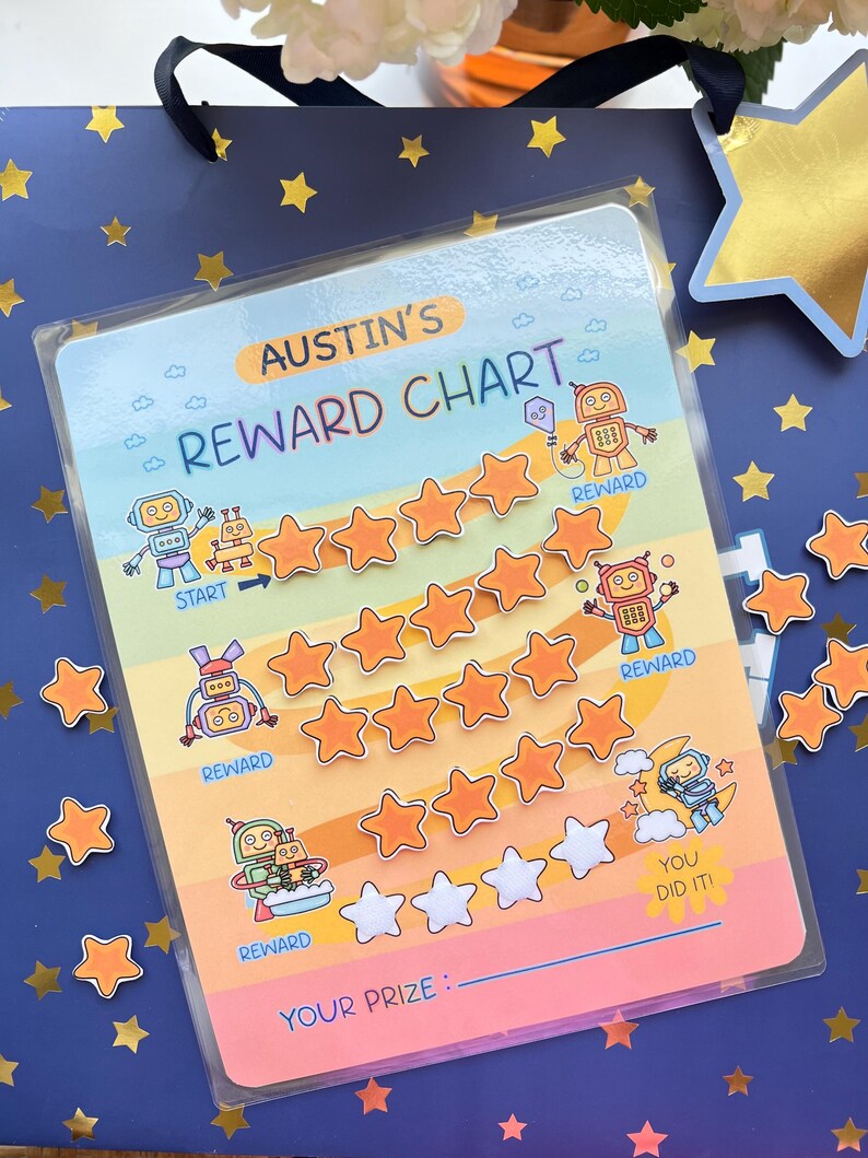 Personalized Kids Reward Chart: Laminated Chore & Goal Tracker - Etsy