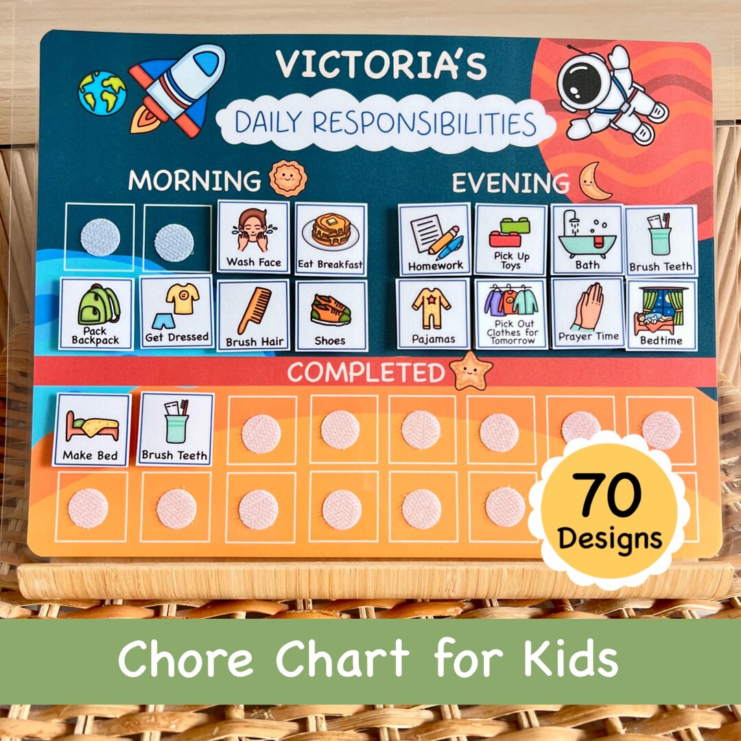 Daily Responsibilities Chore Chart for Kids. - Etsy