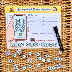 Life Skills for Kids Printable Bundle, Learn to Tell Time, Phone Number ...