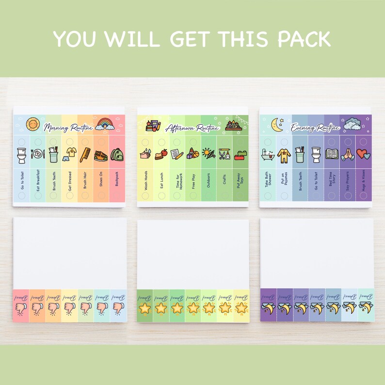 Toddler Routine Chart: Daily Visual Schedule, Montessori Chore Chart ...