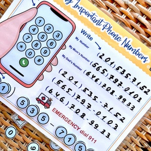 Life Skills for Kids Printable Bundle, Learn to Tell Time, Phone Number ...