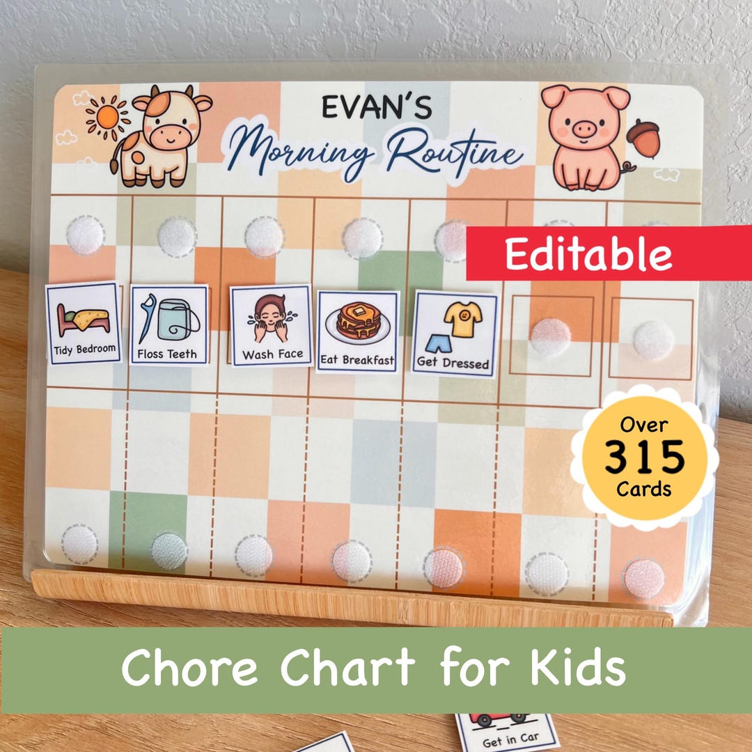 Editable Kids Routine Chart: Morning, Afternoon, Evening Visual ...