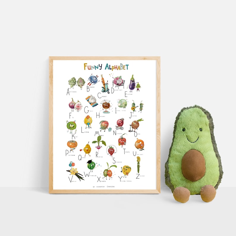Vegetable Alphabet Poster: Educational Nursery Wall Art - Etsy