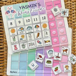 Weekly Visual Calendar for Kids, Routine Chart, Toddler Daily Routine ...