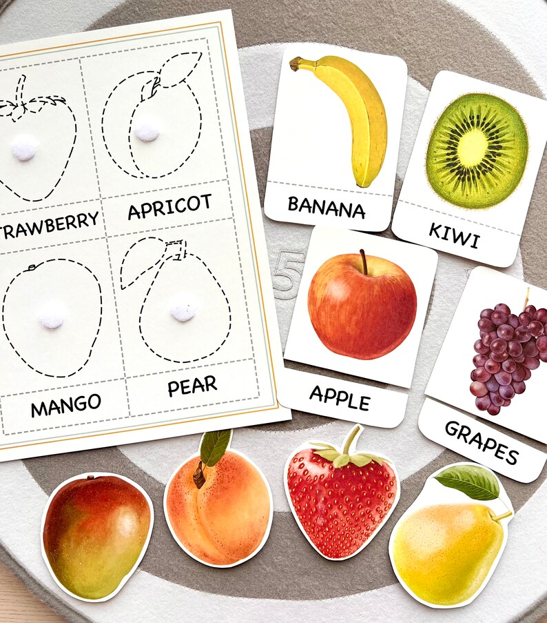 Fruits Flash Cards: Montessori Toddler Learning (printable) - Etsy