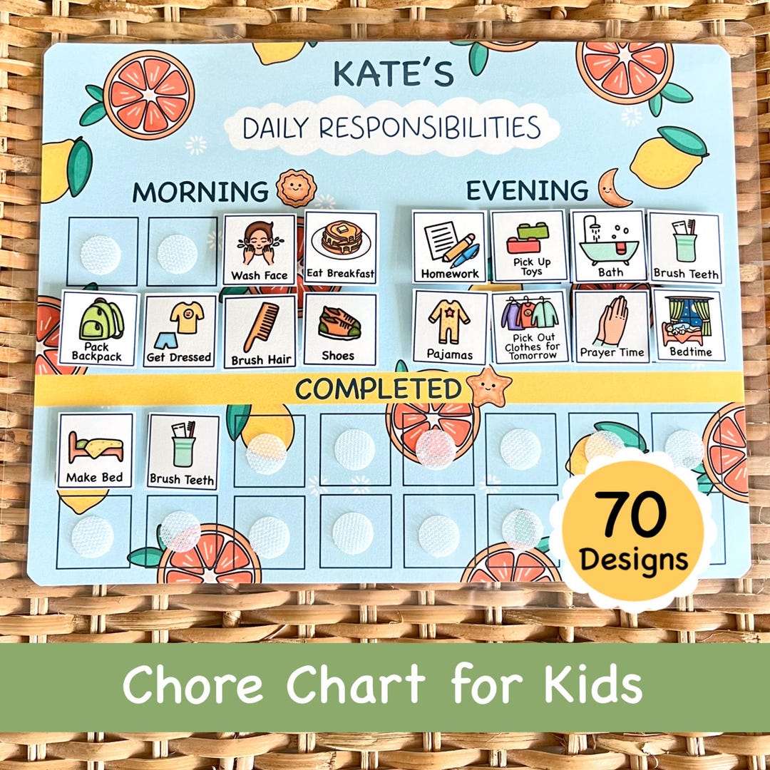 Daily Responsibilities Chore Chart for Kids. - Etsy