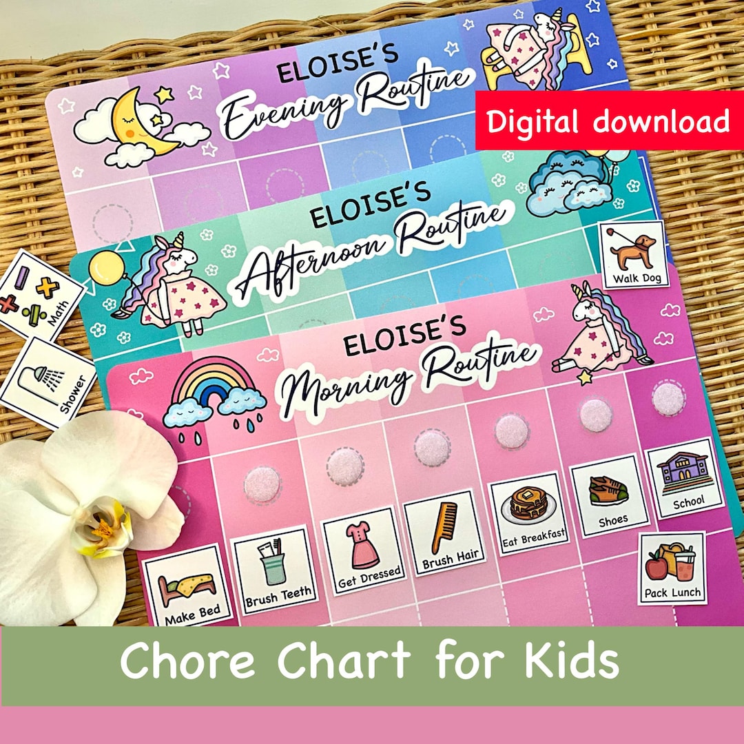 Morning, Afternoon & Evening Routine Chart, Planning Toddler Bedtime ...