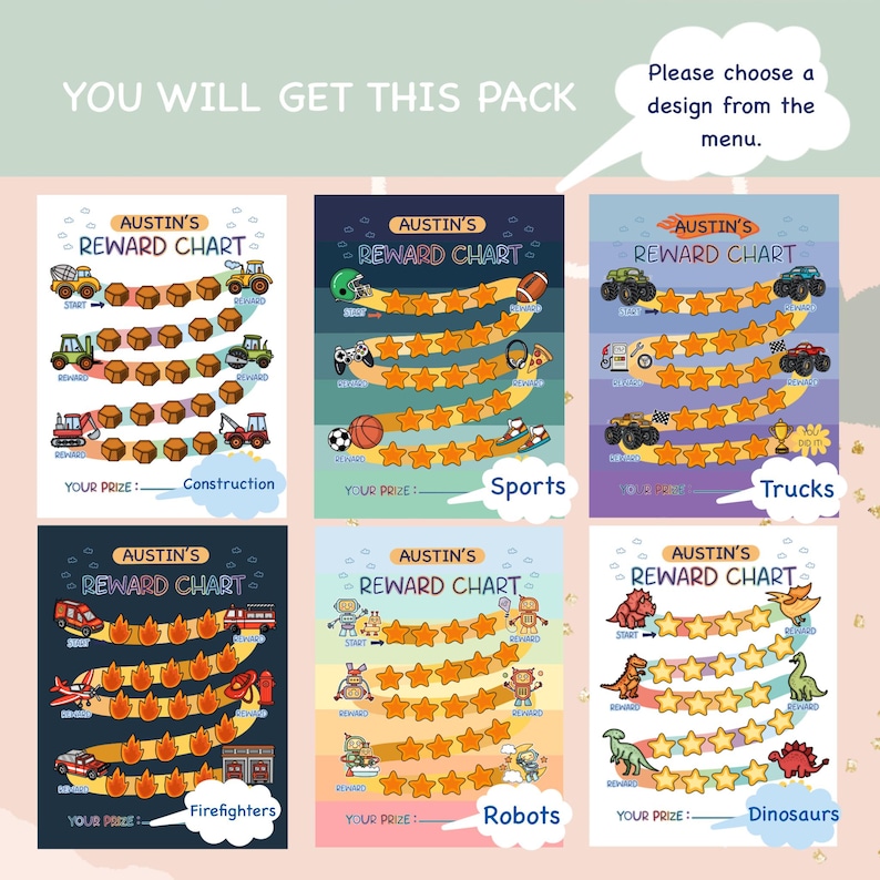 Personalized Kids Reward Chart: Laminated Chore & Goal Tracker - Etsy
