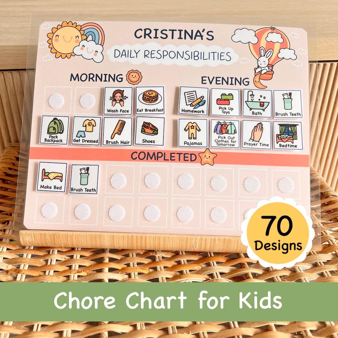 Daily Responsibilities Chore Chart for Kids. - Etsy