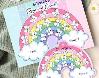 Rainbow Reward Chart Printable Rainbow Behavior Chart Daily Chore Chart ...
