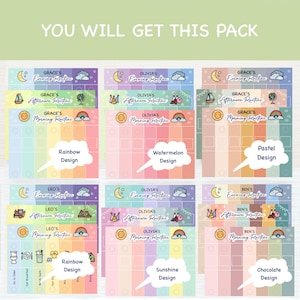 Chore Chart for Kids, Morning, Afternoon & Evening Routine Chart ...