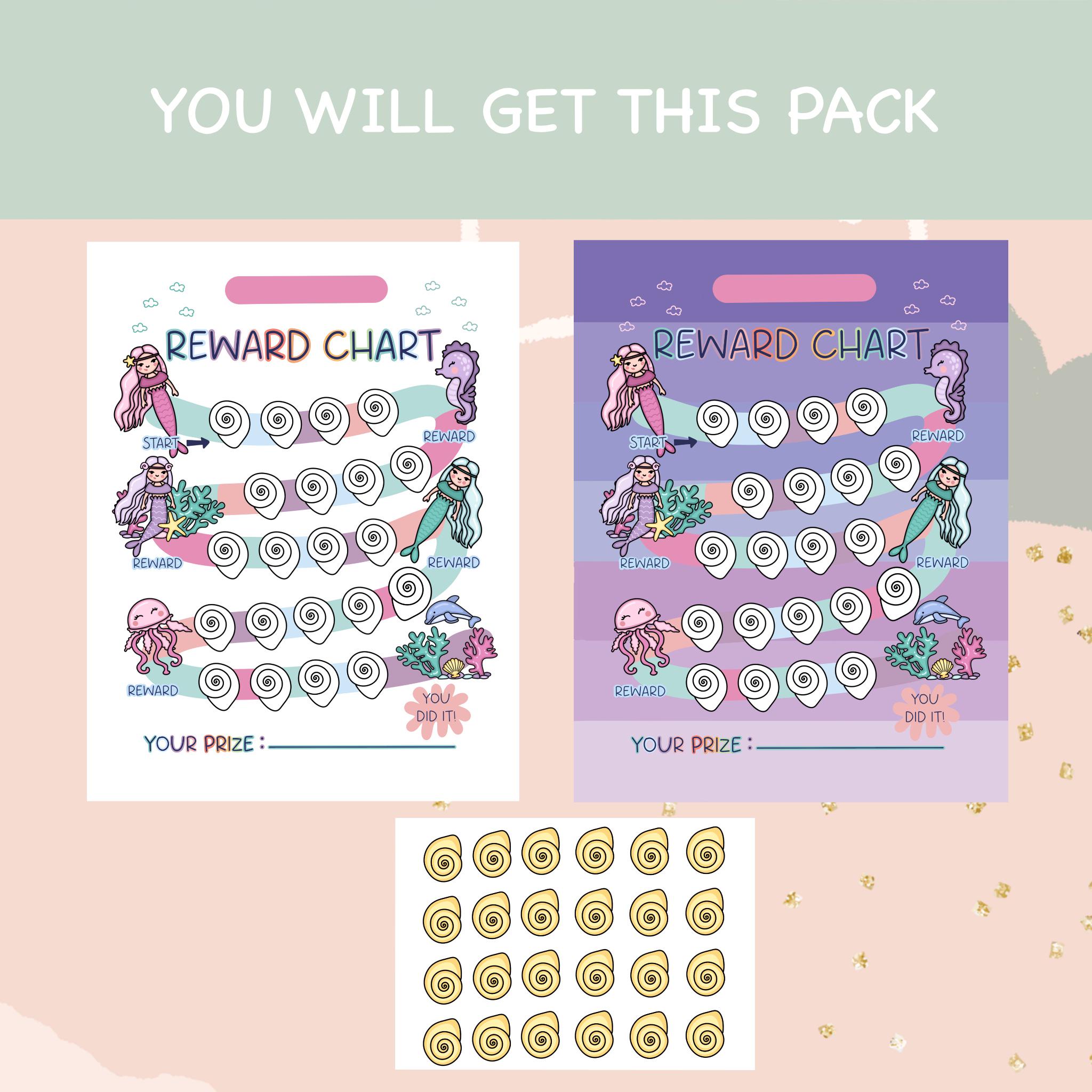 Mermaid Reward Chart for Kids: Toddler Chore & Behavior Tracker ...