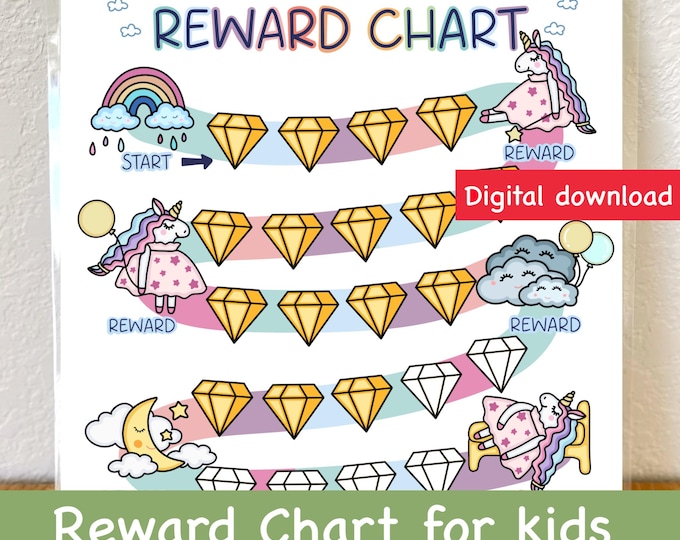 Unicorn Reward Chart | Printable Sticker Chart | Kids Chore Checklist ...
