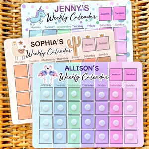 Weekly Visual Calendar for Kids, Routine Chart, Toddler Daily Routine ...