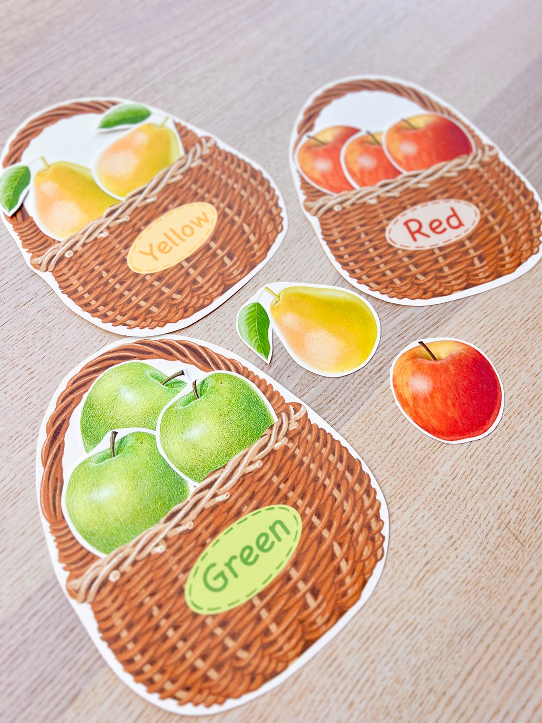 Apple Color Matching Game: Montessori Toddler Busy Book (printable) - Etsy