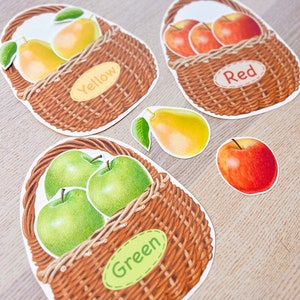 Apple Color Matching Game: Montessori Toddler Busy Book (printable) - Etsy