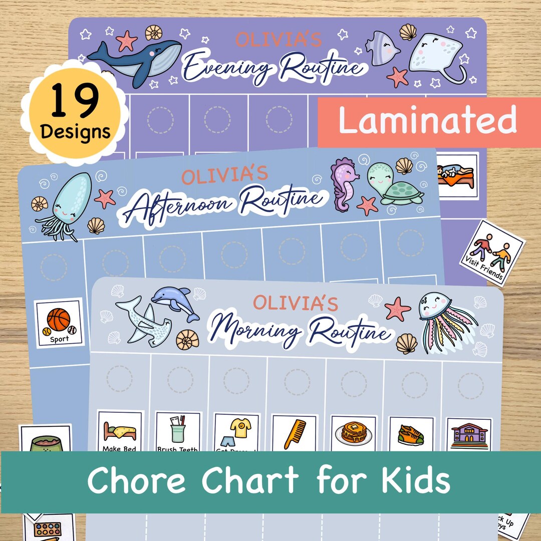 Morning, Afternoon & Evening Routine Chart, Planning Toddler Bedtime ...