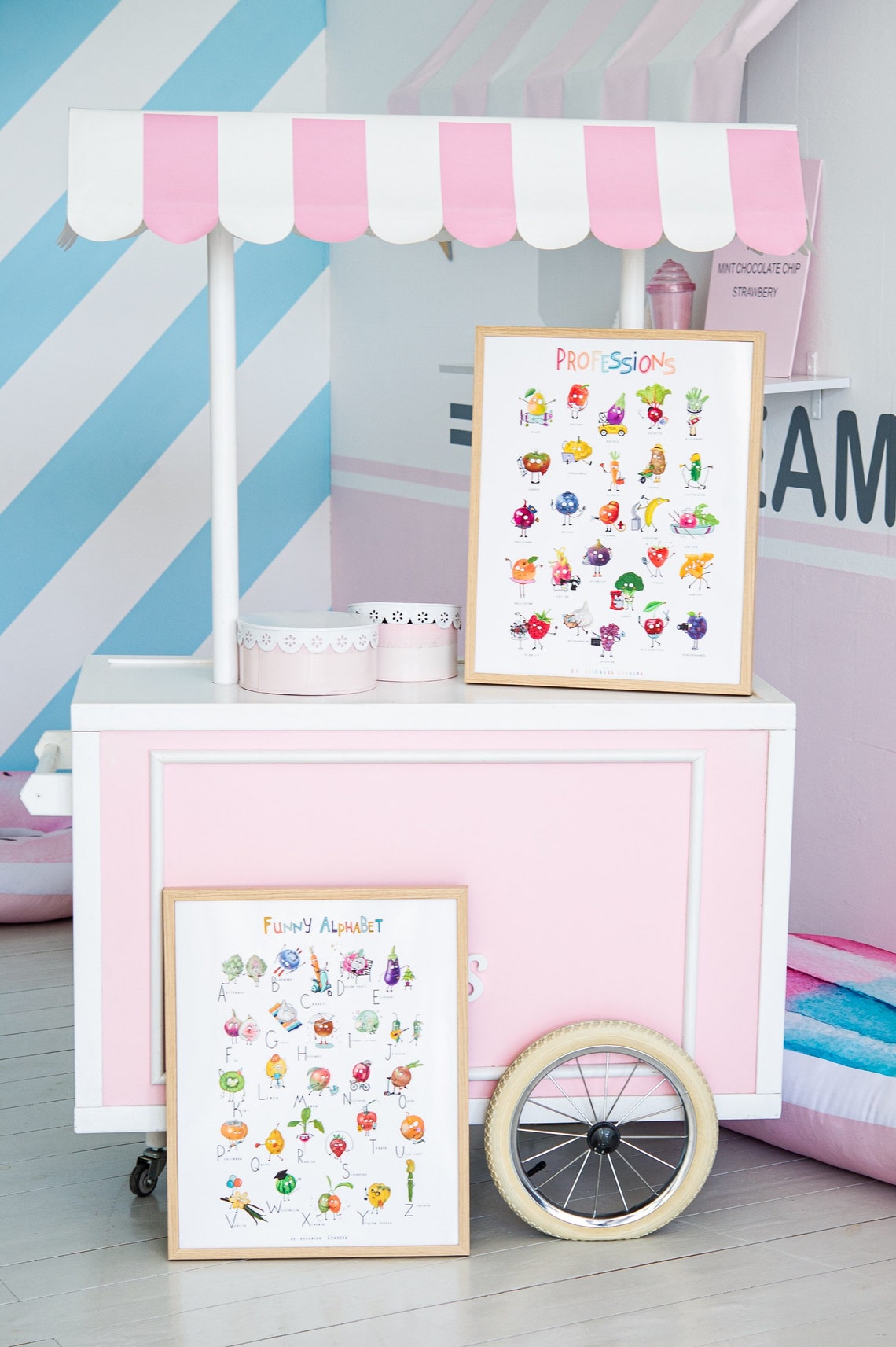 Hand-illustrated Alphabet Poster: Playroom Homeschool Decor - Etsy