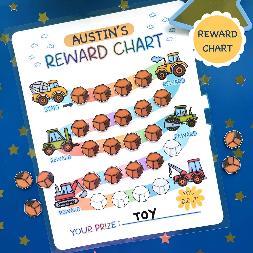 Construction Vehicles Reward Chart: Kids' Behavior & Potty Training ...