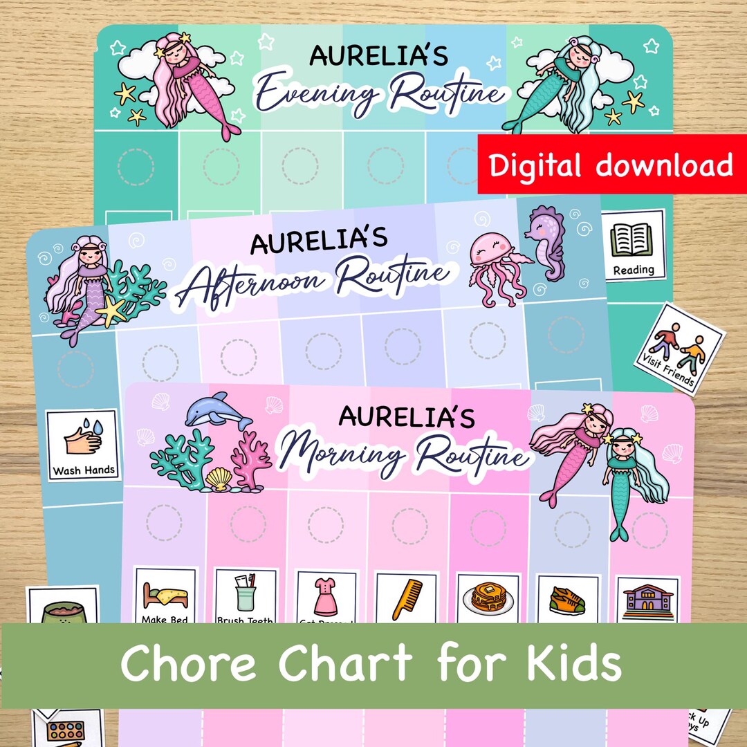 Morning, Afternoon & Evening Routine Chart, Planning Toddler Bedtime ...