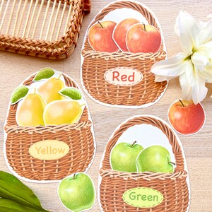 Apple Color Matching Game: Montessori Toddler Busy Book (printable) - Etsy