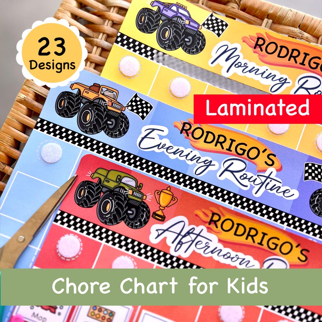 Chore Chart for Kids, Morning, Afternoon & Evening Routine Chart ...