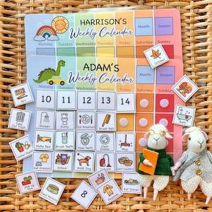 Weekly Visual Calendar for Kids, Routine Chart, Toddler Daily Routine ...