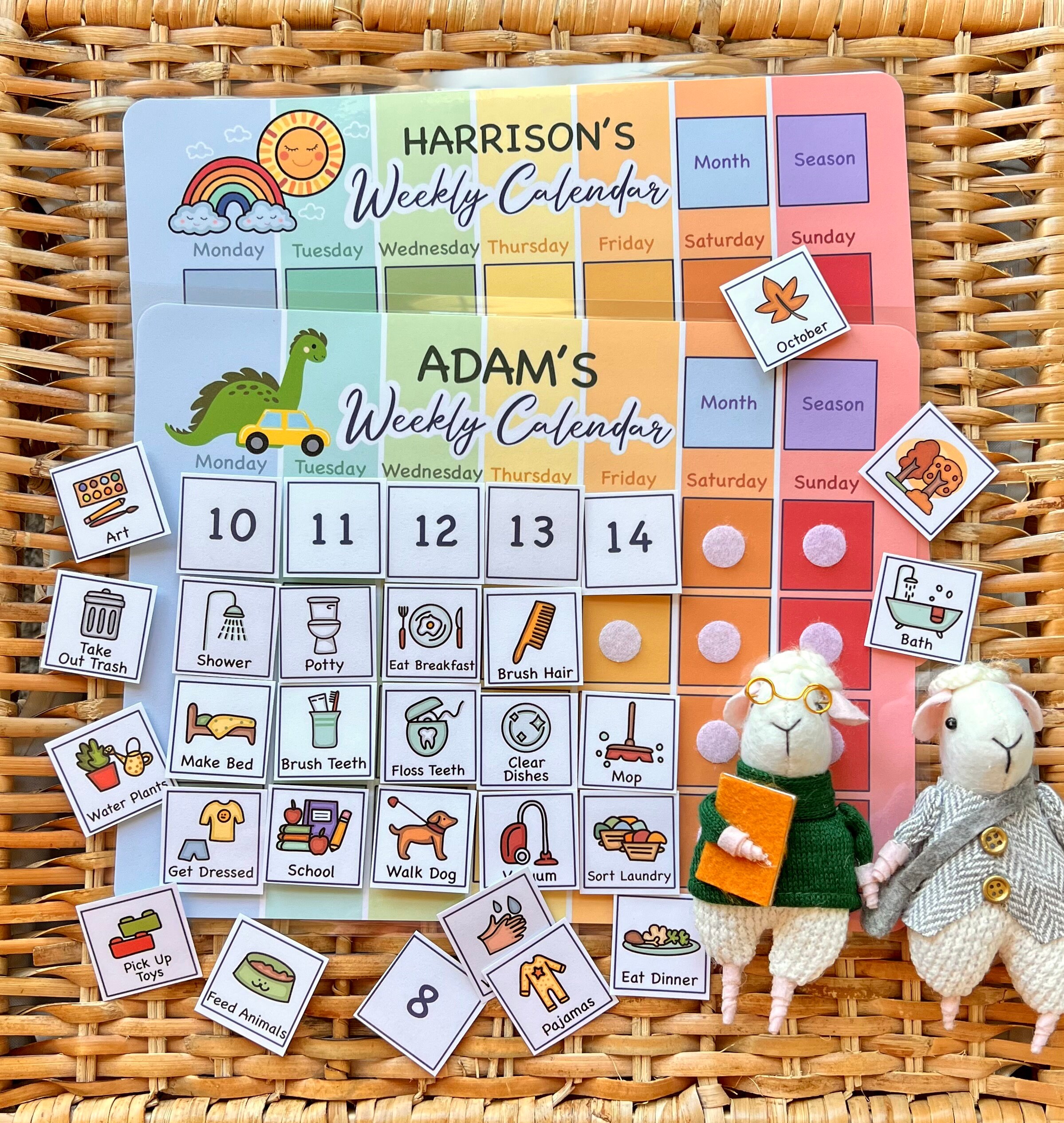Laminated Kids Weekly Visual Calendar: Toddler Routine Chart With 241 ...