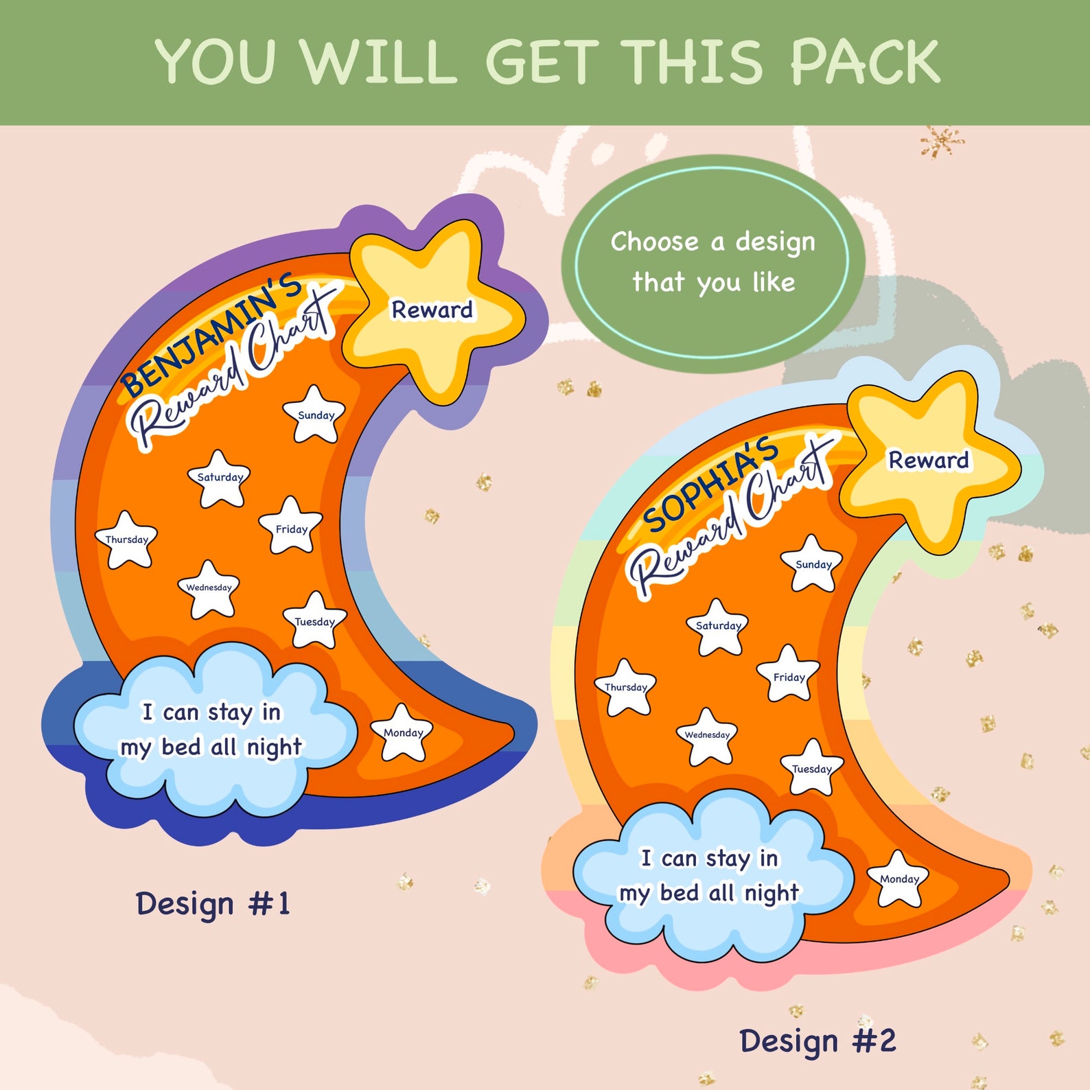 Laminated Bedtime Reward Chart for Kids: Daily Chore Chart - Etsy