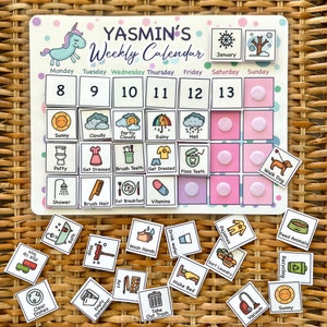 Weekly Visual Calendar for Kids, Routine Chart, Toddler Daily Routine ...