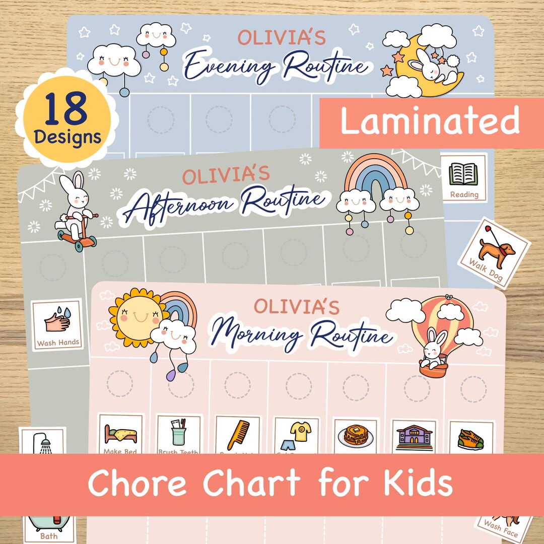 Morning, Afternoon & Evening Routine Chart, Planning Toddler Bedtime ...