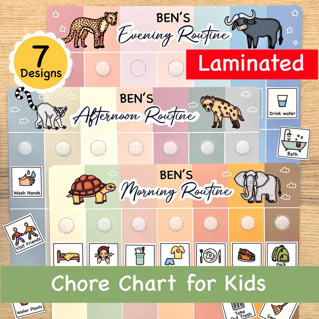 Morning, Afternoon & Evening Routine Chart, Planning Toddler Bedtime ...