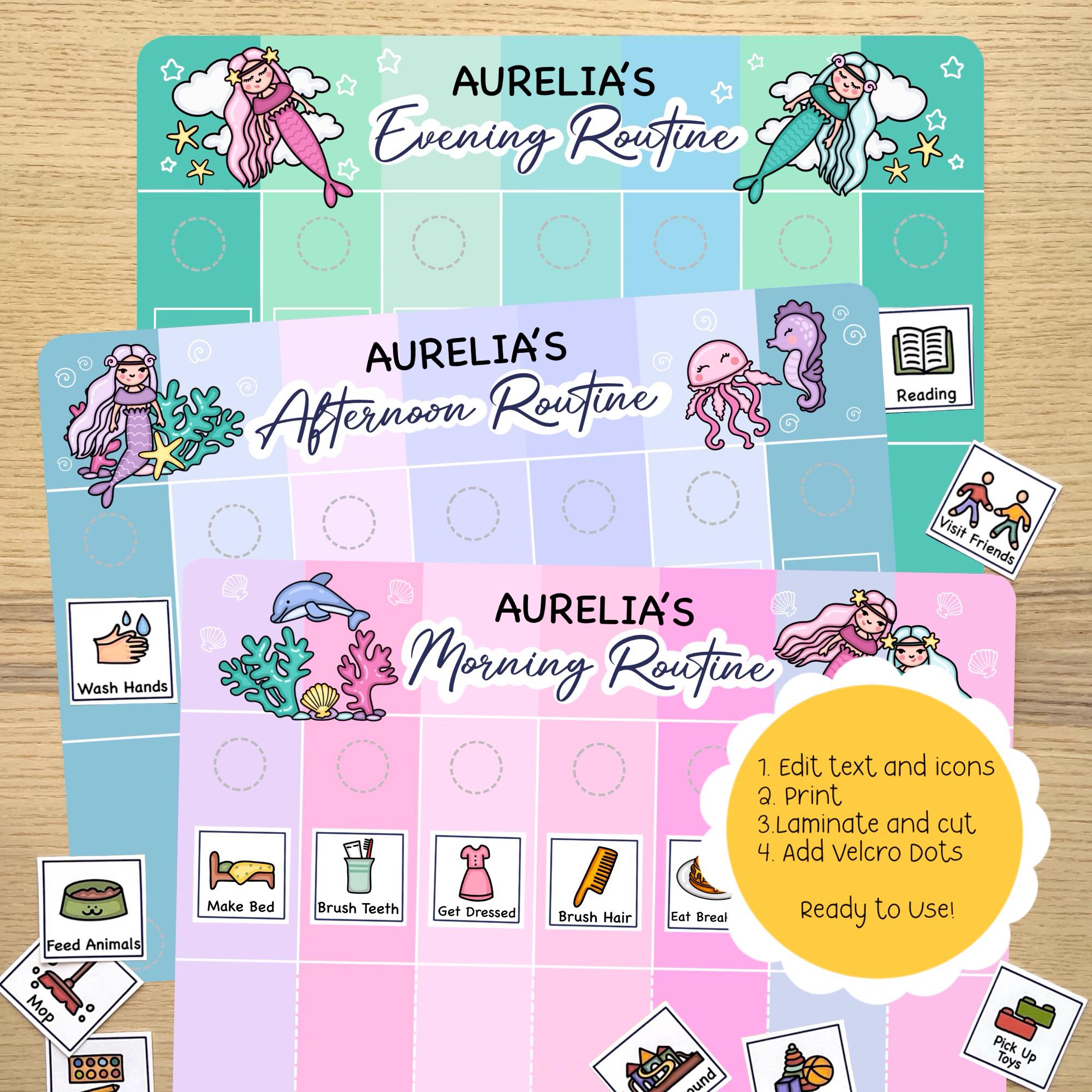 Editable Kids Routine Chart: Morning, Afternoon, Evening Visual ...