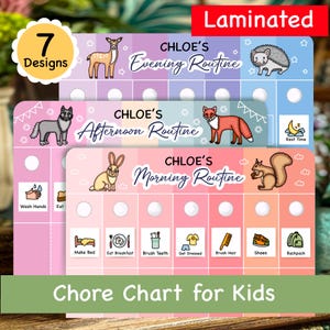 Chore Chart for Kids, Morning, Afternoon & Evening Routine Chart ...